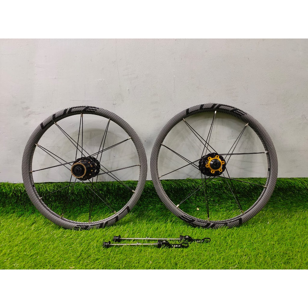 Jual WHEELSET LUCE 16 349 CARBON LOOK DISCBRAKE | Shopee Indonesia