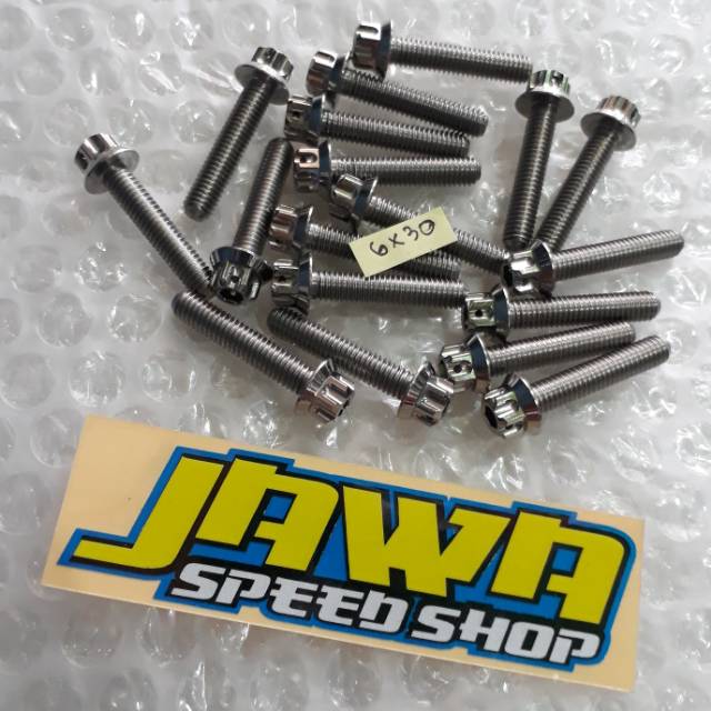 Jual Baut probolt stainlis uk 6x30 atau baut drat 10 panjang 30mm/3cm ...