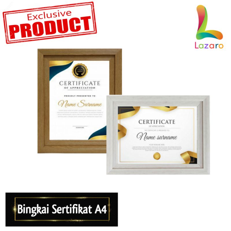Jual frame sertifikat a4 bingkai sertifikat a4 pigura a4 21x30 cm ...