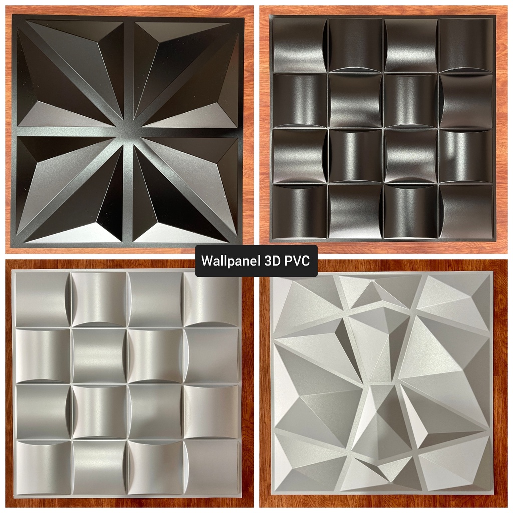 Jual Wallpanel 3D PVC Premium 50cm X 50cm Wallpanel Dinding PVC Black & Silver Series | Shopee ...