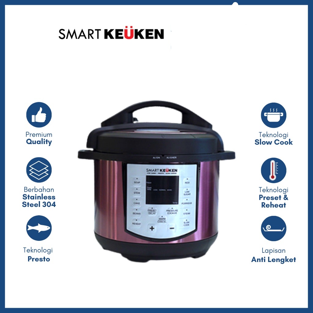 Jual SMART KEUKEN LOW CARBO MULTI COOKER KAPASITAS 5 L | Shopee Indonesia