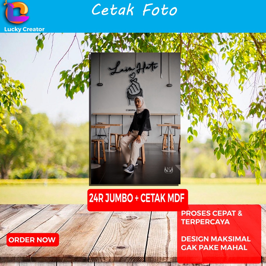 Jual CETAK FOTO 24R JUMBO 40X60 + FRAME PAPAN MDF POTO BLOCK | Shopee ...