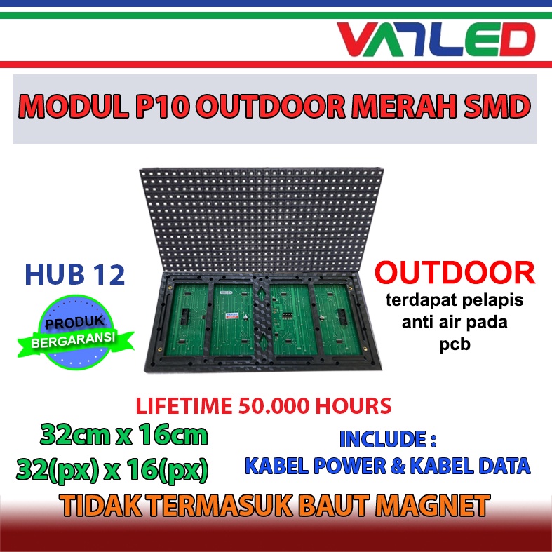 Jual Panel Modul Module Running Text P10 Outdoor SMD Merah | Shopee ...