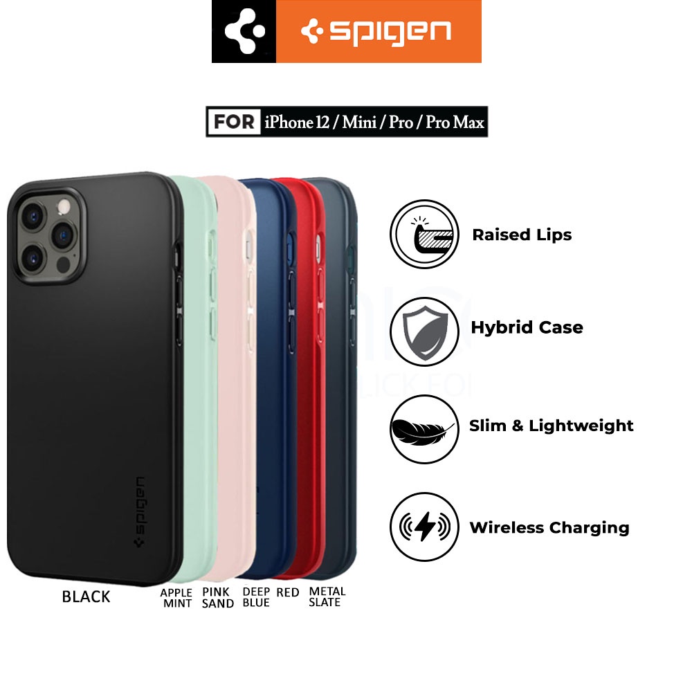 Jual Spigen Case iPhone 12 Pro Max / Pro / 12 Mini Thin Fit Pro Slim ...