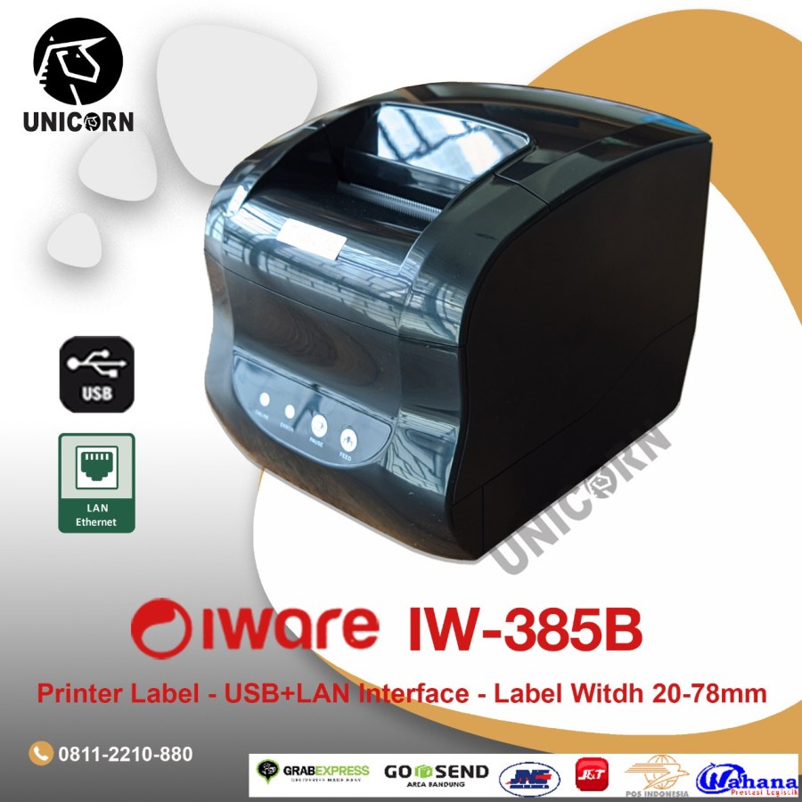 Jual PRINTER BARCODE THERMAL/LABEL PRINTER IWARE 385-B USB CETAK STIKER / LABEL & STRUK /NOTA ...