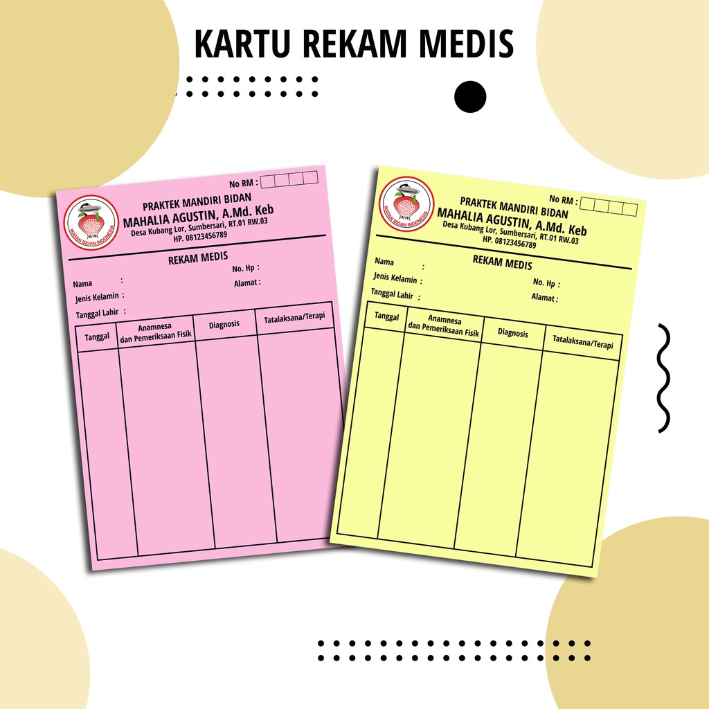 Jual Cetak Custom Kartu Rekam Medis / Kartu Status Pasien Medical ...