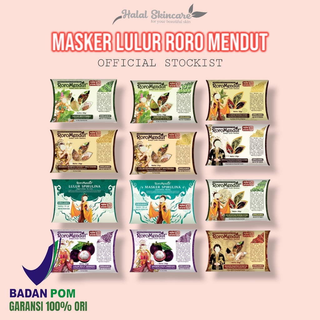 Jual RORO MENDUT Masker Lulur Wajah dan Badan Skincare Bpom Kemasan ...