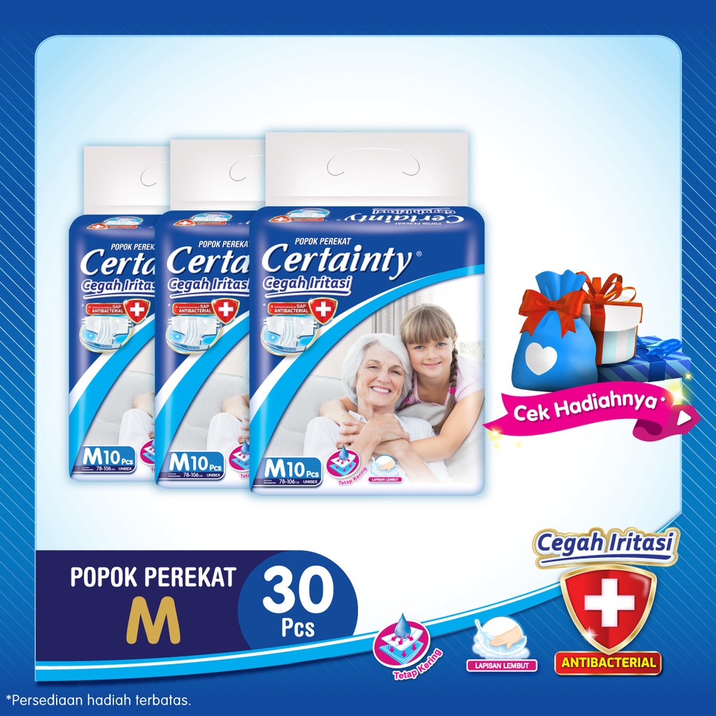 Jual Certainty - M 10 - Popok Perekat - 3 Packs | Shopee Indonesia