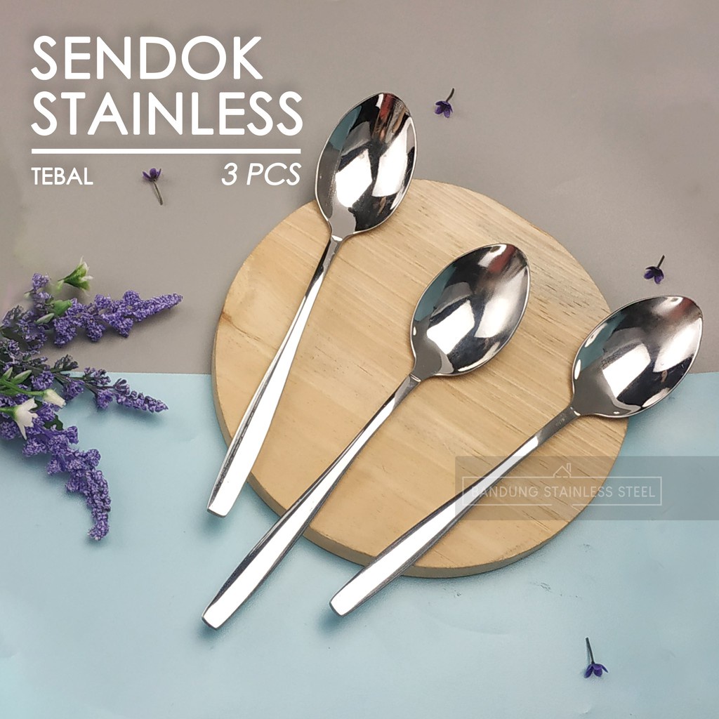 Jual 3pcs sendok makan besar tebal hotel restoran stainless elegan ...