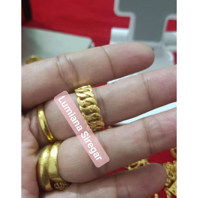 Jual Cincin 1/2 Rante Motif 10 gr Mas LM London 24k 99,9% Lumiana ...