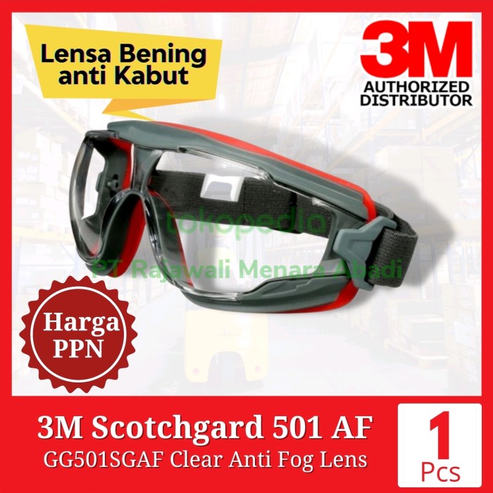 Jual 3M Goggle Gear 501 ScotchGard Anti Fog Kacamata Lensa Bening Clear ...