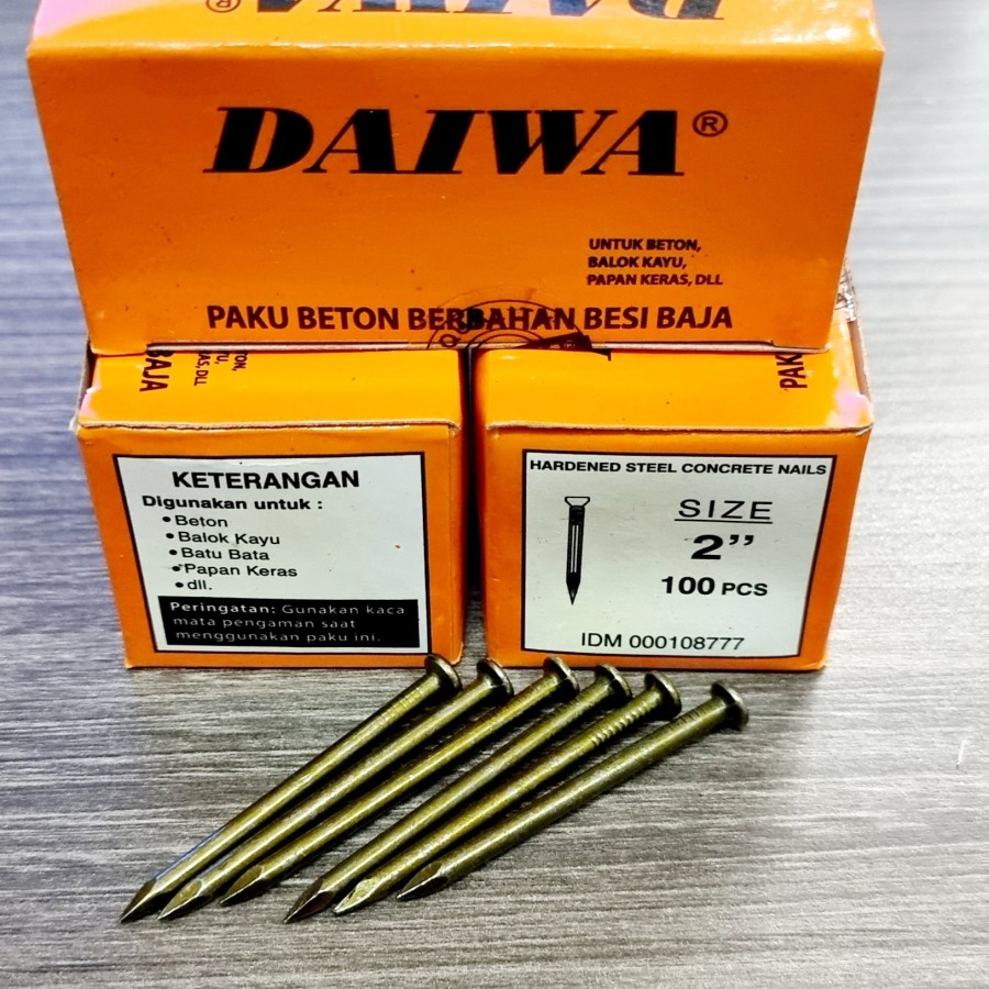 Jual PAKU BETON 2" (50mm) BAHAN BESI LAPIS KUNING HARDENED STEEL DAIWA | Shopee Indonesia