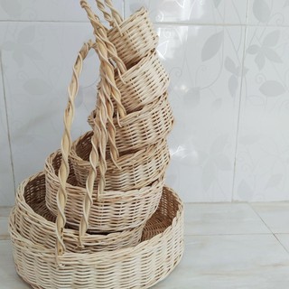 Jual KRG-B5 Keranjang rotan bulat DD= 18 cm DL: 20 cm Keranjang rotan ...