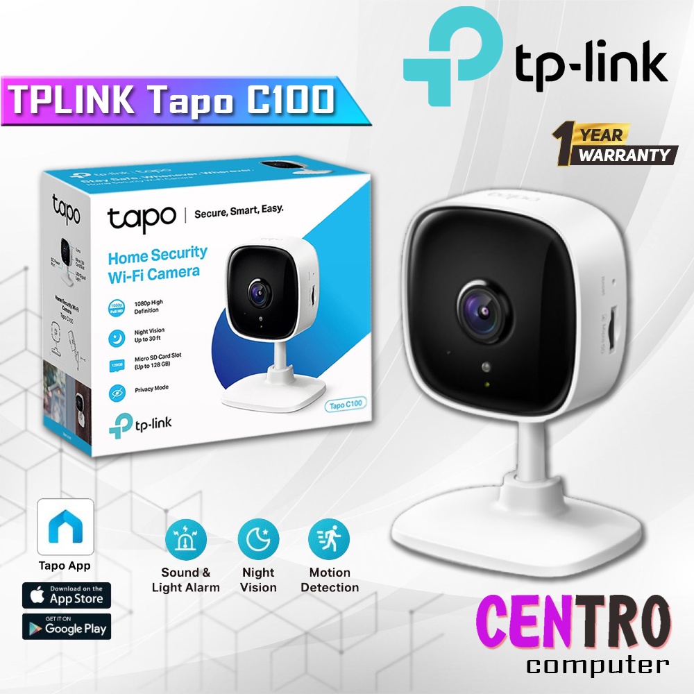 Jual TPLINK Tapo C100 Home Security WiFi Camera-IP Camera TP-Link Tapo C100 | Shopee Indonesia