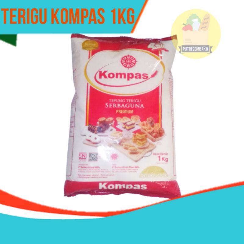 Jual Terigu Kompas Premium Serbaguna 1kg Indonesia|Shopee Indonesia