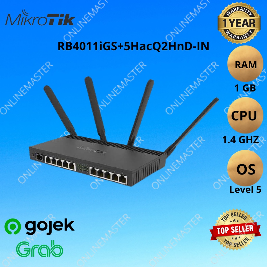 Jual Mikrotik RouterBoard RB4011iGS+5HacQ2HnD-IN (desktop case + SFP ...