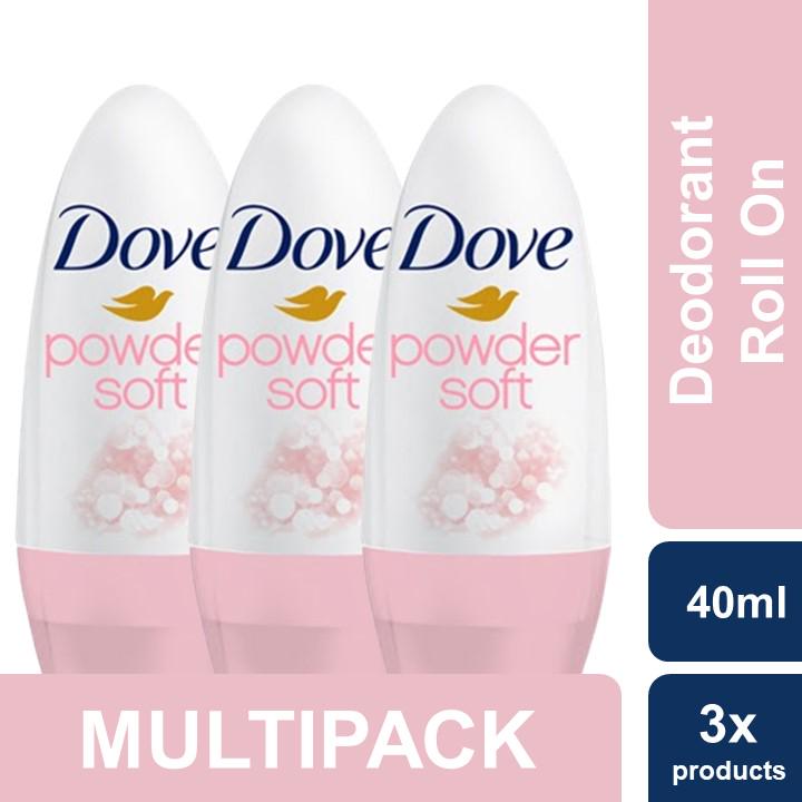 Jual Dove Deodorant Roll On Powder Soft 3 x 40 mL | Shopee Indonesia