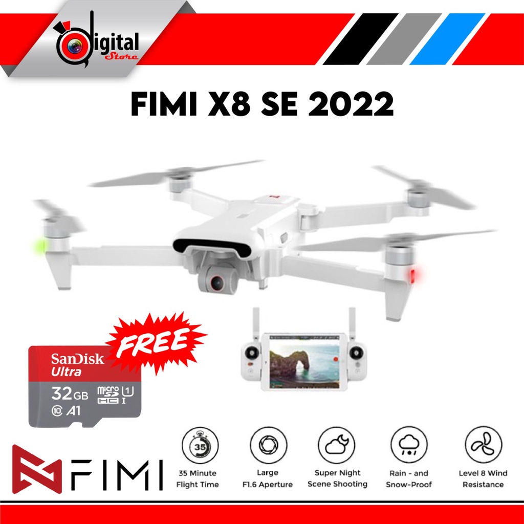 Jual FIMI X8 SE / X8SE 2022 DRONE RC 10KM 48MP 4K 3-Axis Gimbal Camera GPS Indonesia|Shopee ...