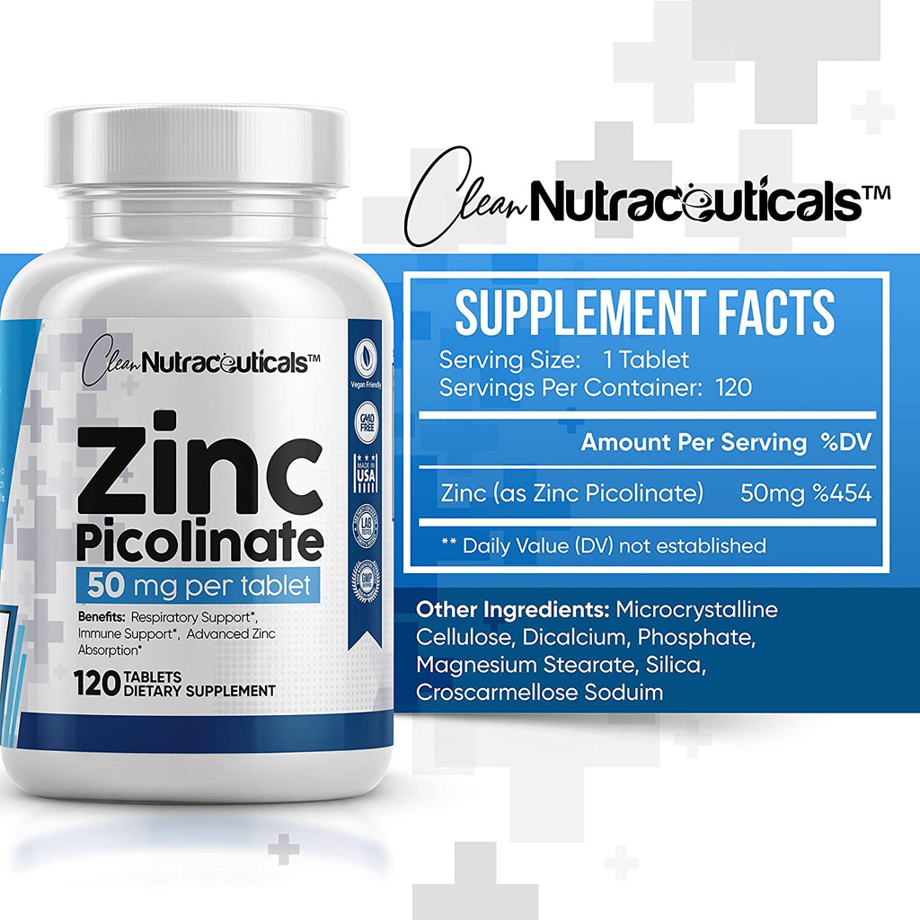 Jual Zinc Picolinate 50mg | ORI USA - 120 Tablets by Neutraceutical | Shopee Indonesia