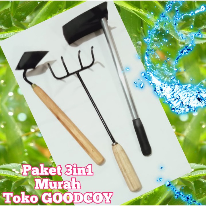 Jual Cangkul gagang Galvanis + Garukan rumput + Pacul taman gagang Kayu ...