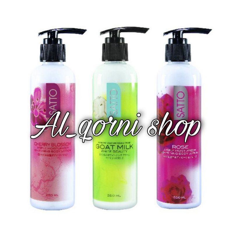 Jual Satto Body Lotion Pump 250ml Triple Moisturizer Whitening Body ...