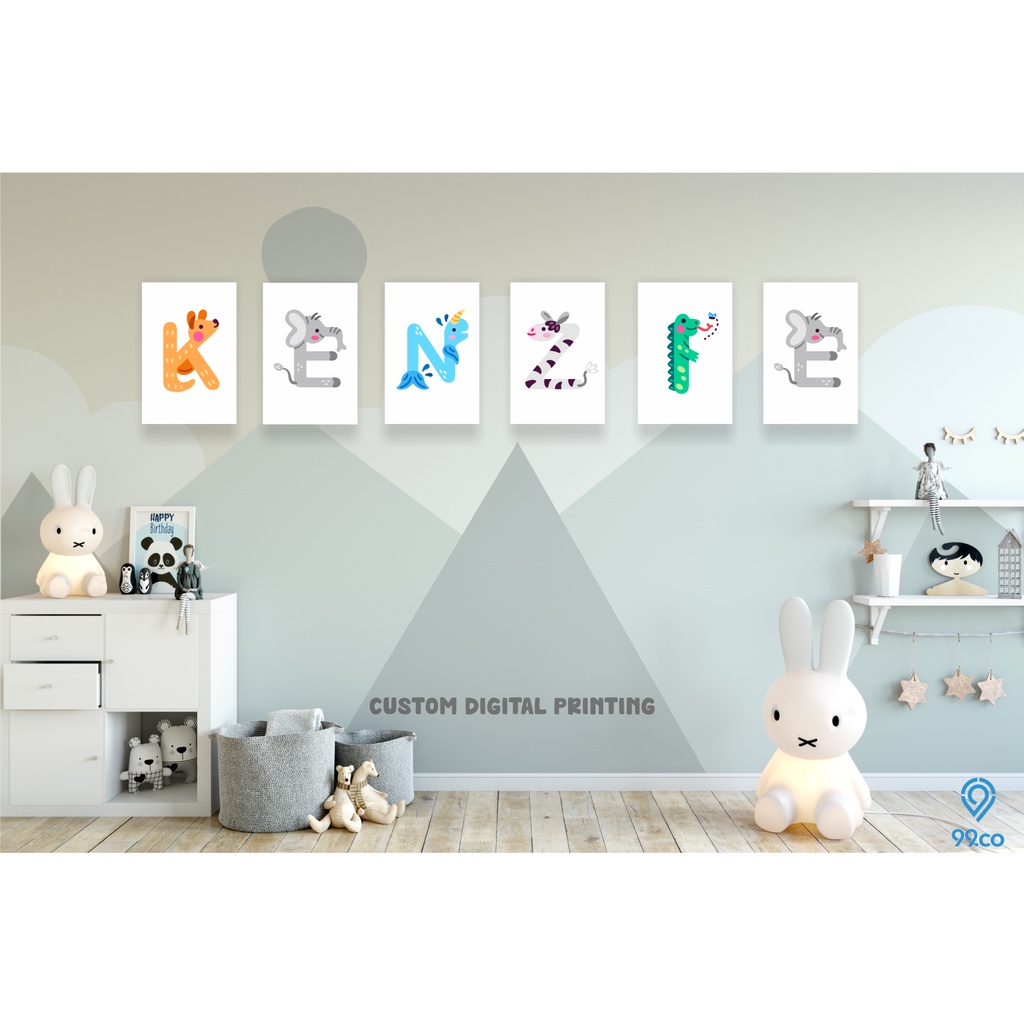 Jual POSTER HURUF ALPHABET ANAK AESTHETIC 1 SET | HIASAN DINDING POSTER ...