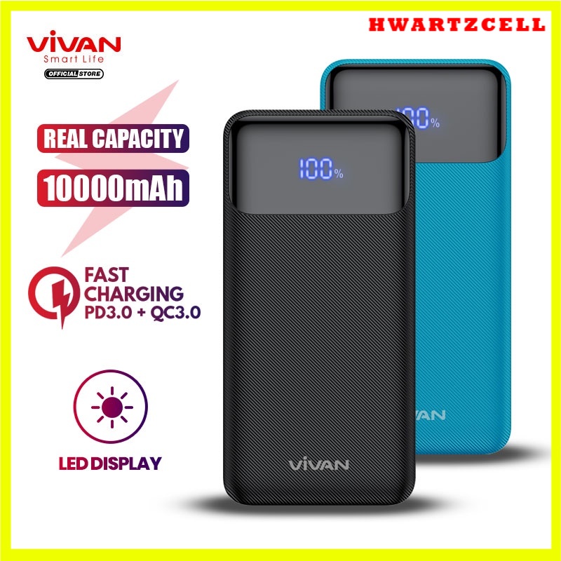 Jual PowerBank VIVAN Power bank 10000mah VPB-X10 20W 3 Output Dual ...