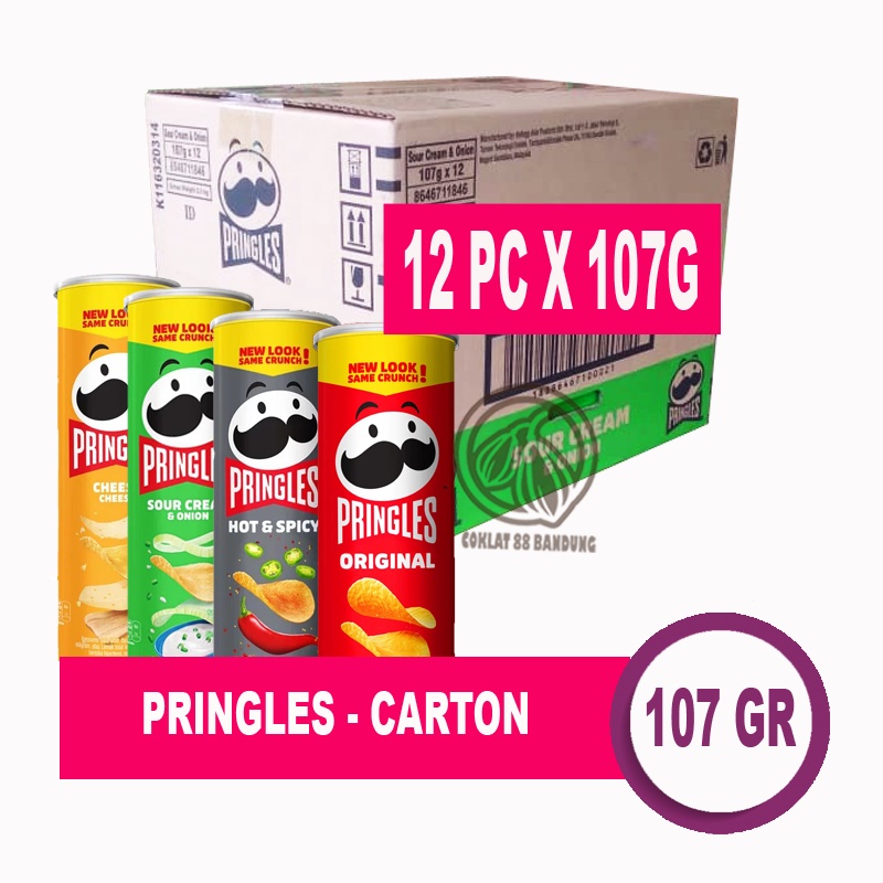 Jual Pringles 107 gr Karton Isi 12 pcs X 107gr Potato Crisps CARTON ...