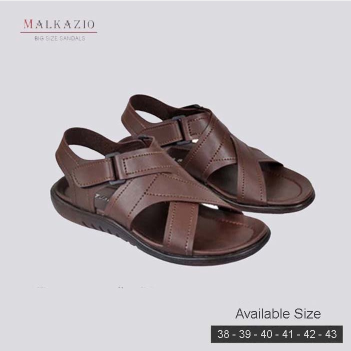 Jual Sandal Pria Bapak bapak formal kulit asli model tali belakang ...