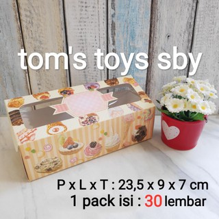 Jual Kotak Dus Rollcake Kue Tart gulung roti spiku 23,5 x 9 x 7 cm ...
