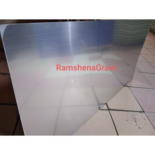 Jual gravo/bahan name tag/gravoply/silver hairline/60x120cm tebal 1.5mm ...