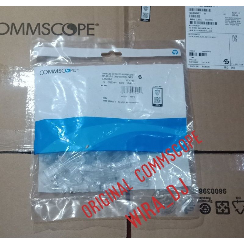 Jual konektor rj45 cat 5 amp commscope ORIGINAL connector rj 45 cat 5e ...