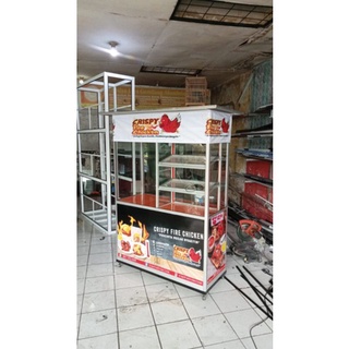 Jual Etalase Masakan Fried Chicken ukuran panjang 120cm +lampu+Roda+ ...