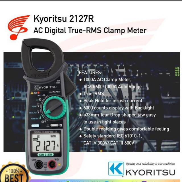Jual alat Kyoritsu 2127R AC Digital True-RMS Clamp Meter / Tang Ampere ...