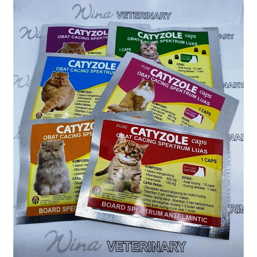 Jual CATYZOLE Caps ( Obat Cacing untuk Kucing Spektrum Luas ) | Shopee ...
