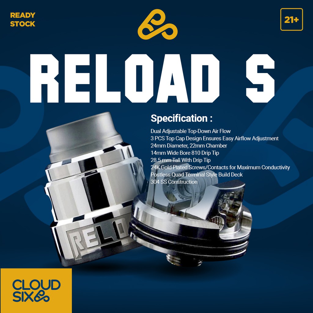 Jual RELOAD S PREMIUM CLONE RDA 24MM | Shopee Indonesia