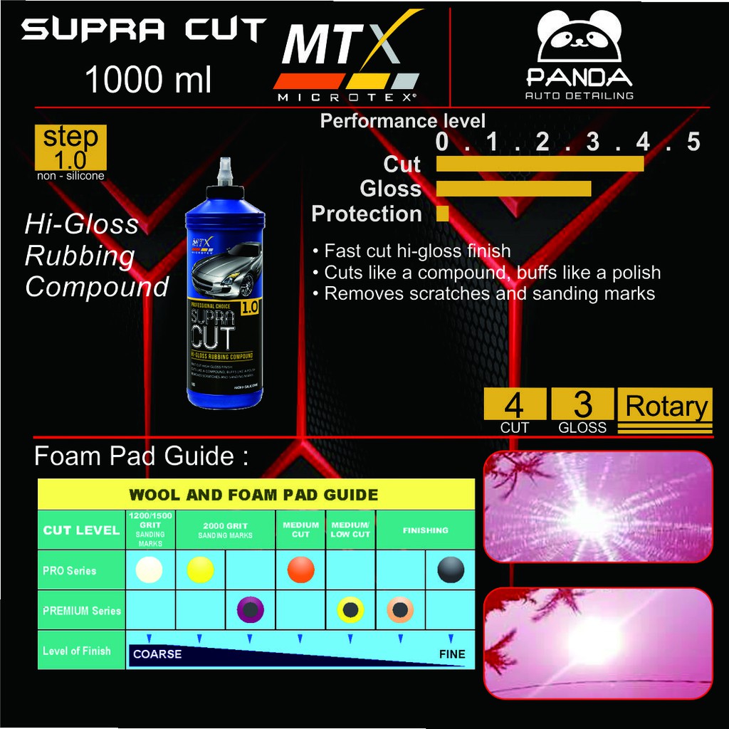 Jual MICROTEX SUPRA CUT 1L Compound FAST CUT & HI GLOSS FINISH | Shopee ...
