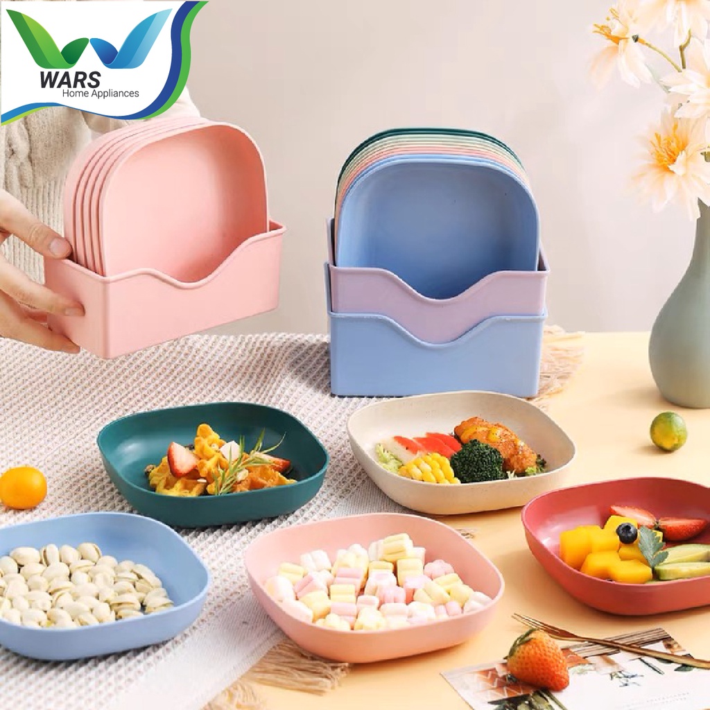 Jual WARS Piring Saji Makan Snack Kue Plastik Set 5/10 Pcs Jerami ...