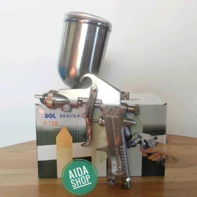 Jual Semprot Cat Spray Gun Sped Sagola F75 Silver Tabung Atas 400cc ...