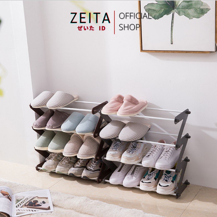 Jual Zeita - RPT431 Rak Sepatu 4 Susun Zig Zag Shoe Rack Sandal Holder ...