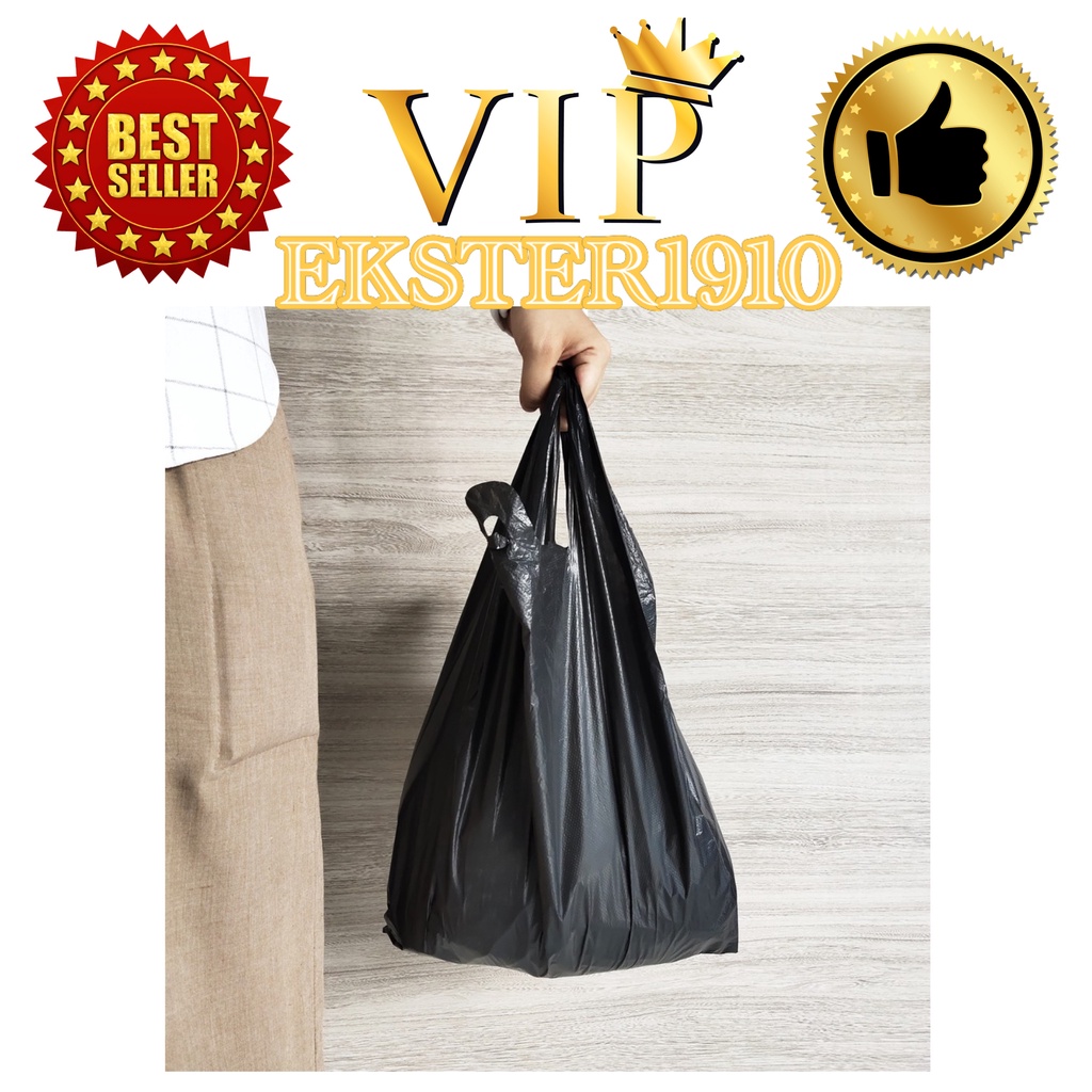 Jual Plastik kantongan kresek sedang hitam 24/kantongan kresek besar ...