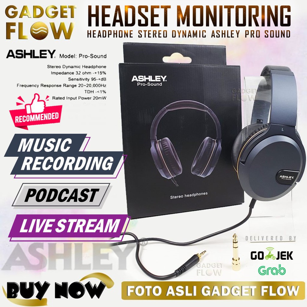 Headphone Ashley Pro Sound Stereo Monitoring Recording ORIGINAL ...