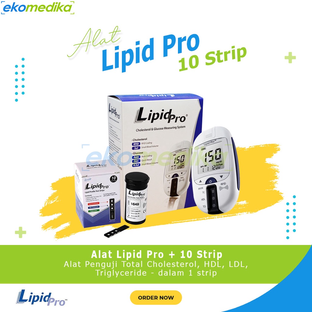 Jual LipidPro Alat Cek Kolesterol Trigliserida HDL LDL Meter Lipid Pro ...