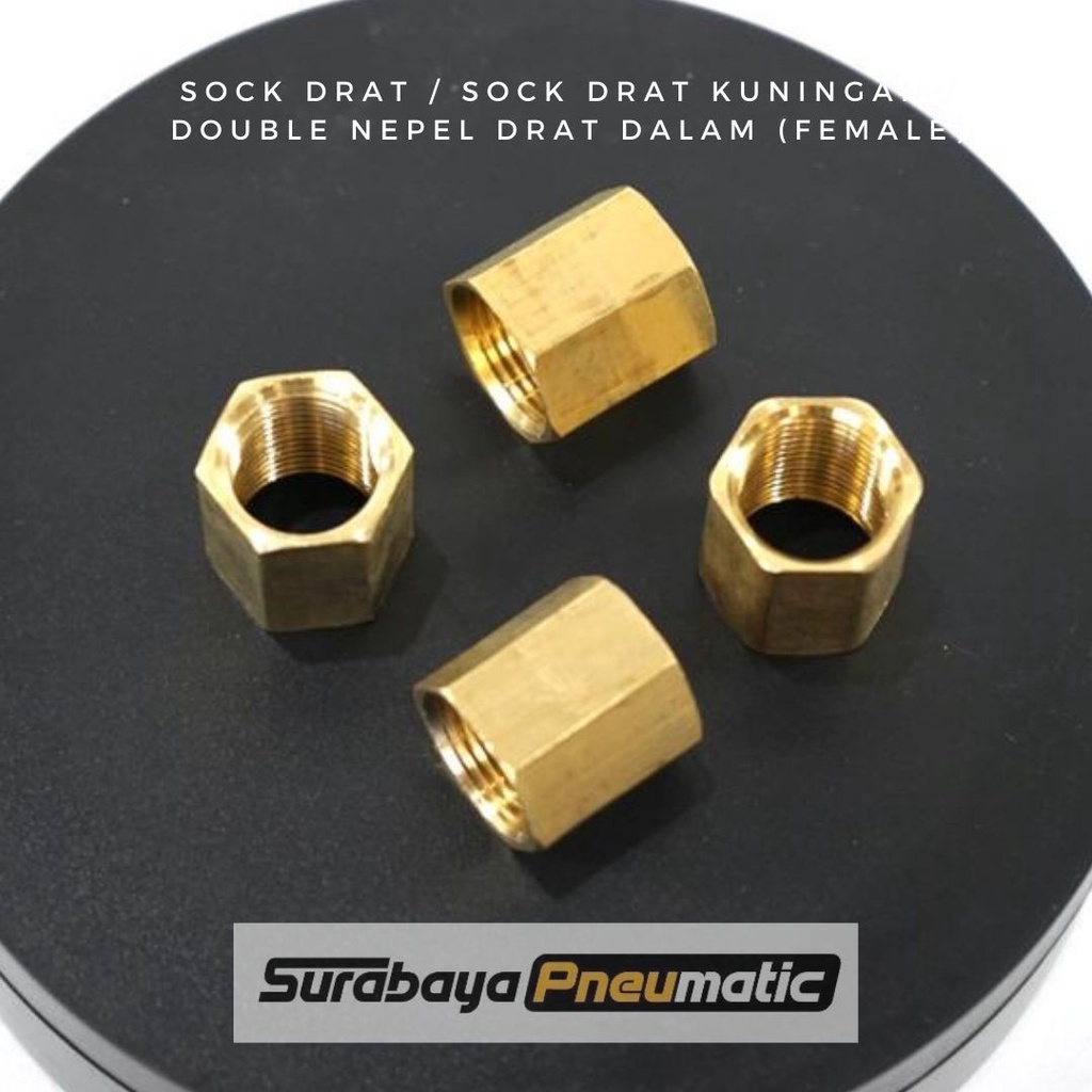 Jual Sock Drat / Double Nepel Drat Dalam Kuningan - XPSF-10 (3/8" x 3/8") | Shopee Indonesia