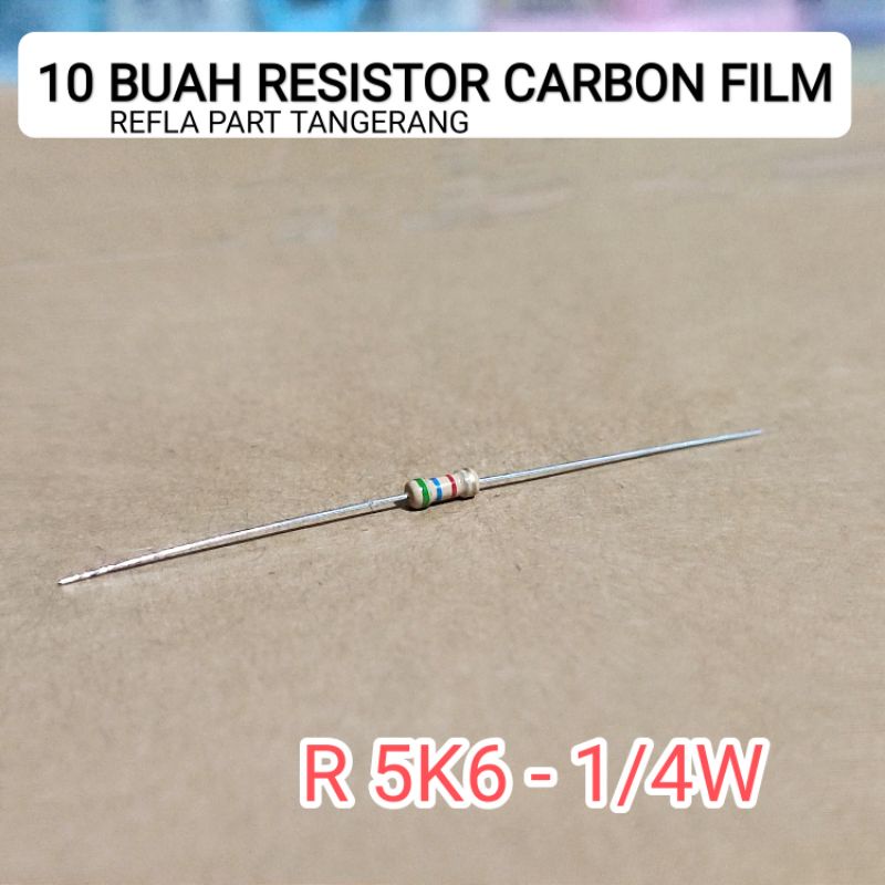 Jual 10 BUAH RESISTOR 5K6 OHM 1/4W CF 5% ROHS | Shopee Indonesia