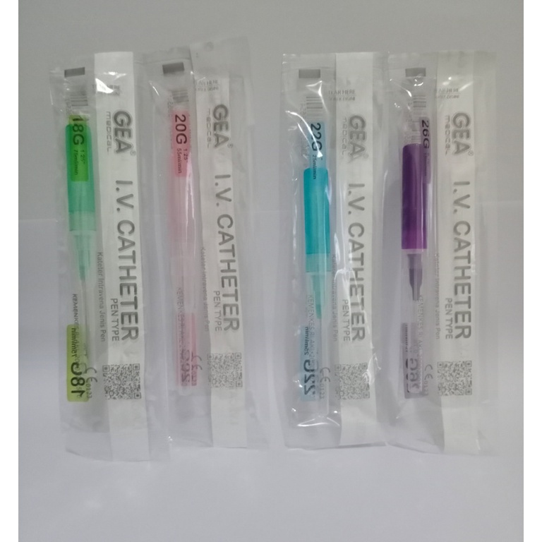 Jual IV Catheter Gea / Abochat / Chateter Gea 18G,20G,22G,24G,26G harga ...