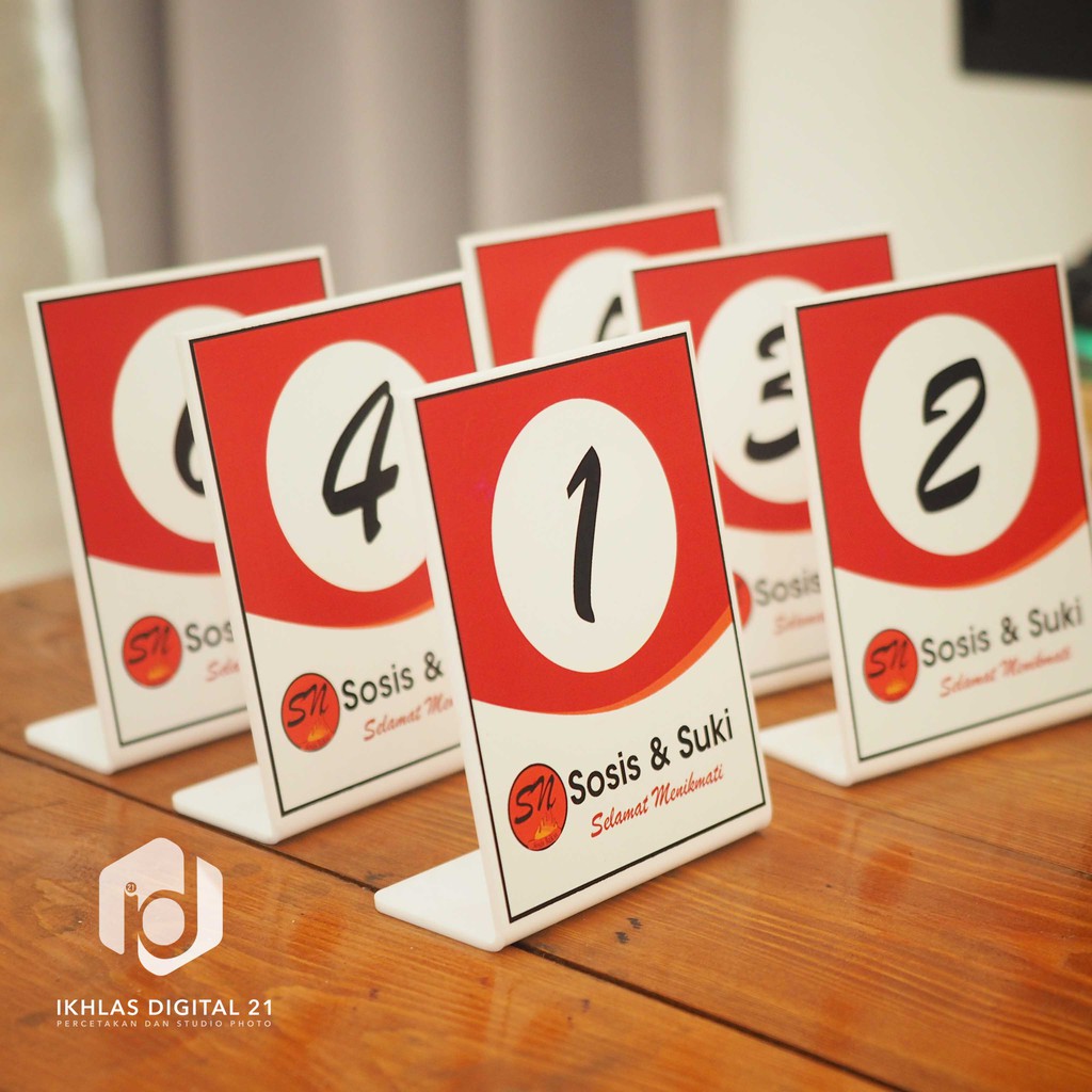 Jual Nomor Meja Cafe/Nomor Meja Akrilik/Cafe/Warung/Restouran | Shopee Indonesia