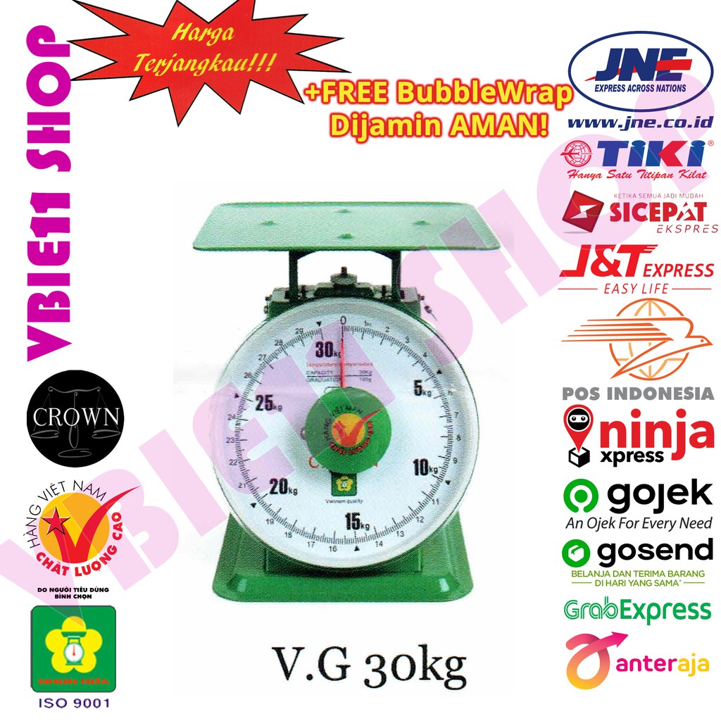 Jual Timbangan NHNO HOA HIJAU Vietnam Quality 30kg Besi Stainless Jarum Analog Manual Duduk ...
