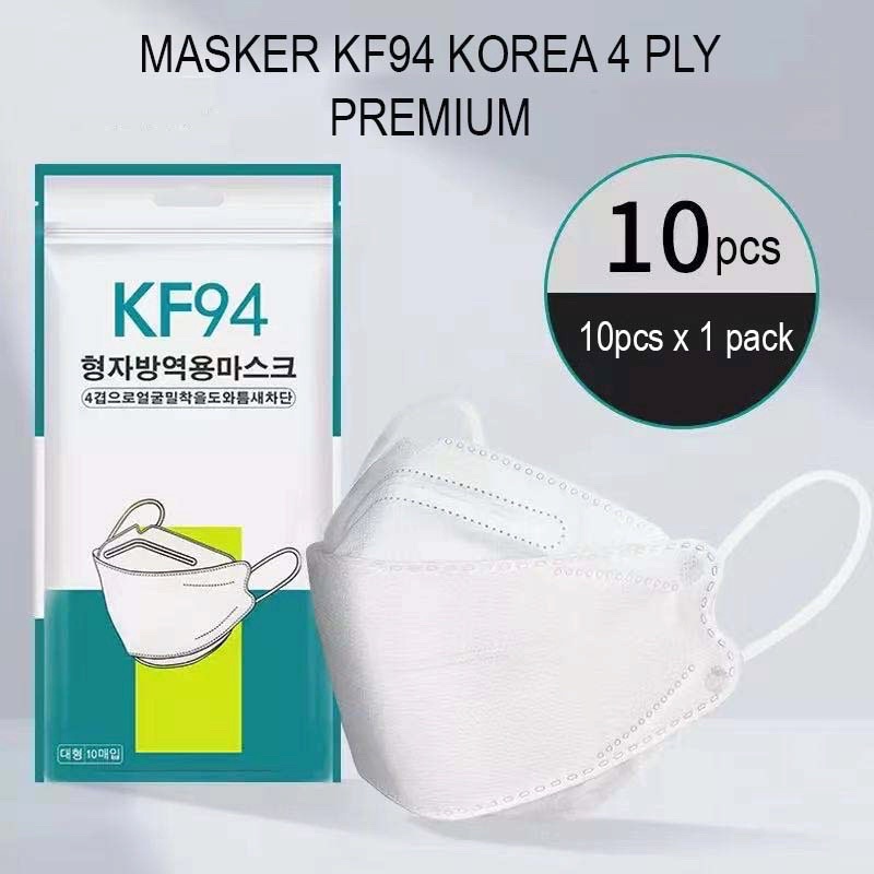 Jual MASKER KF94 KOREA 4 PLY MASKER PREMIUM PER PACK ISI 10 PCS Indonesia|Shopee Indonesia