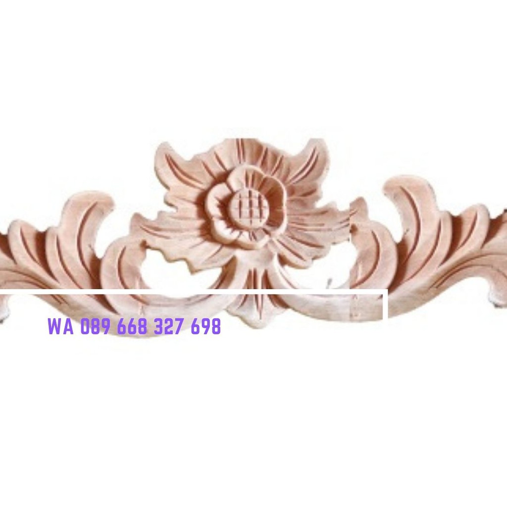 Jual Ornamen Ukir Tempel Kayu Ukiran MAHONI Motif MAWAR Daun ukuran 40 ...